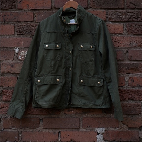 J. Crew | Jackets & Coats | J Crew Olive Green Utility Jacket | Poshmark